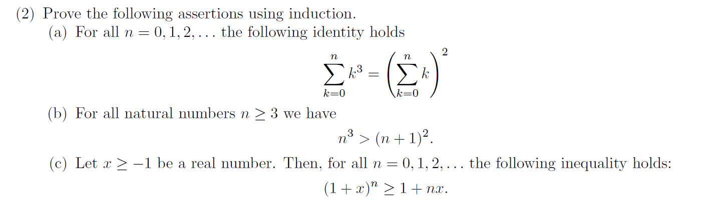 Solved Prove the following assertions using induction. For | Chegg.com Solved Prove the following assertions using induction. For | Chegg.com