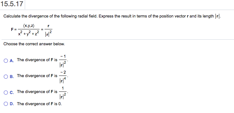 Solved Calculate the divergence of the following radial | Chegg.com