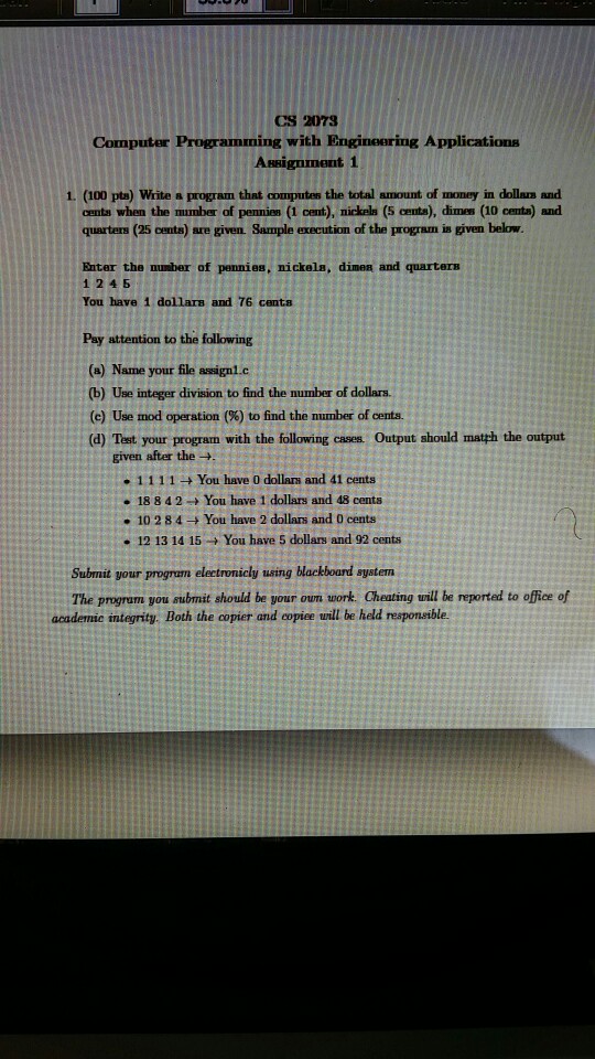 Solved 1 100 Pts Write A Program That Computes The Total