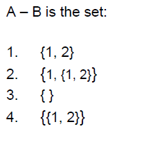 Solved us {1, 2, {1}, {2), {1, 2)) A = {1, 2, {1)) B = {(1), | Chegg.com