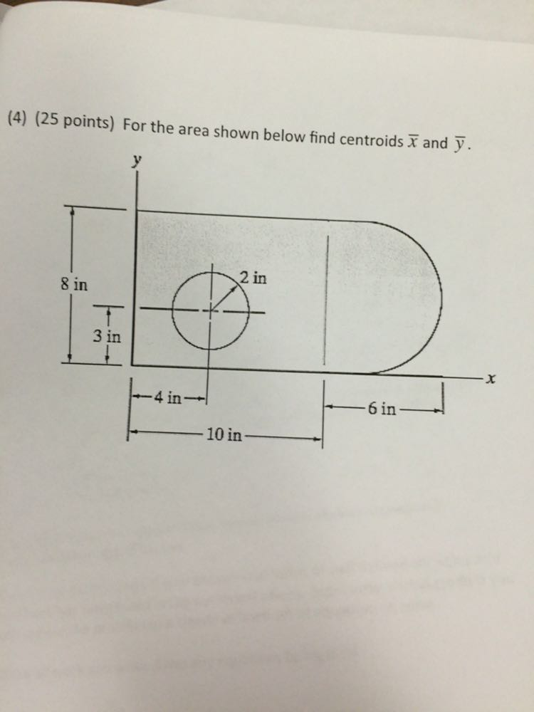 Solved For the area shown below find centroids x and v. | Chegg.com