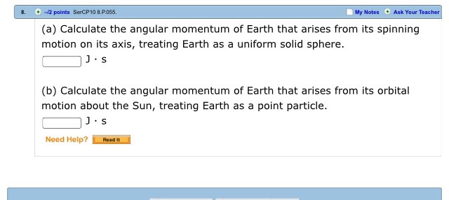 Solved Calculate The Angular Momentum Of Earth That Arises