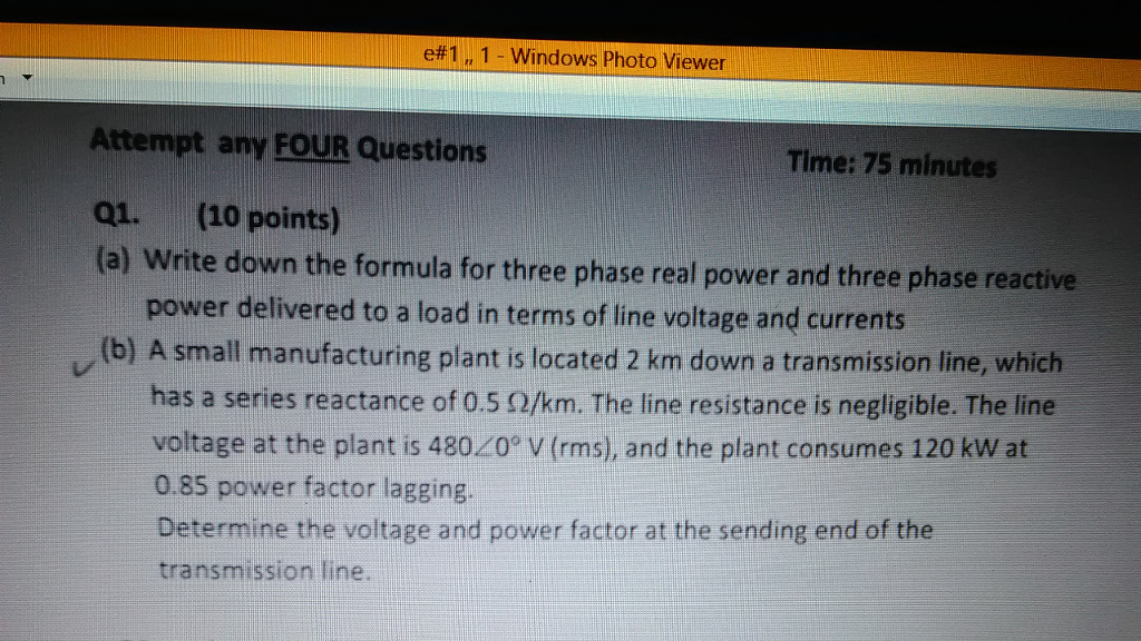 Solved Write down the formula for three phase real power and | Chegg.com