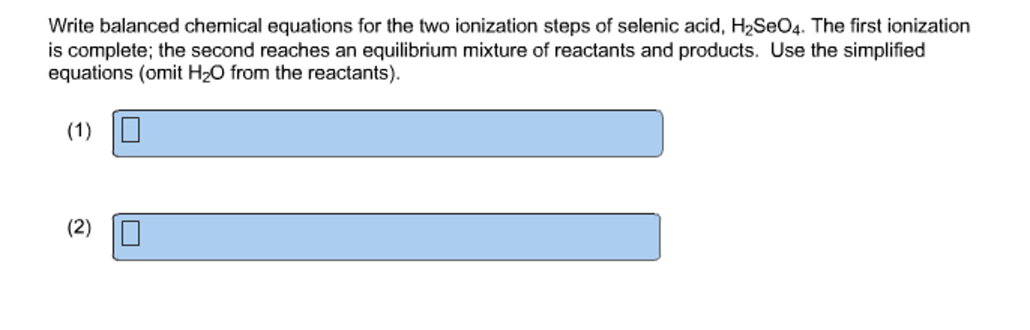 Solved Write the chemical equations representing the | Chegg.com