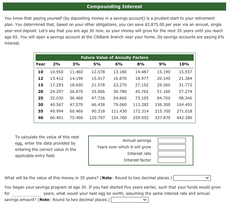 Solved Compounding Interest You know that paying yourself | Chegg.com