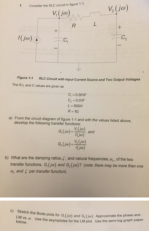 Solved Consider the RLC circuit in figure 1-1. The R, L and | Chegg.com