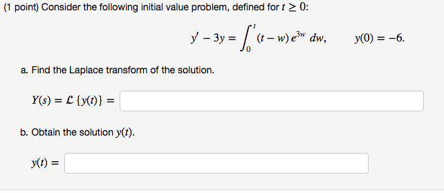 Solved (1 point) Consider the following initial value | Chegg.com