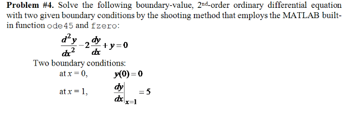 Solved Solve The Following Boundary Value 2 Nd Order