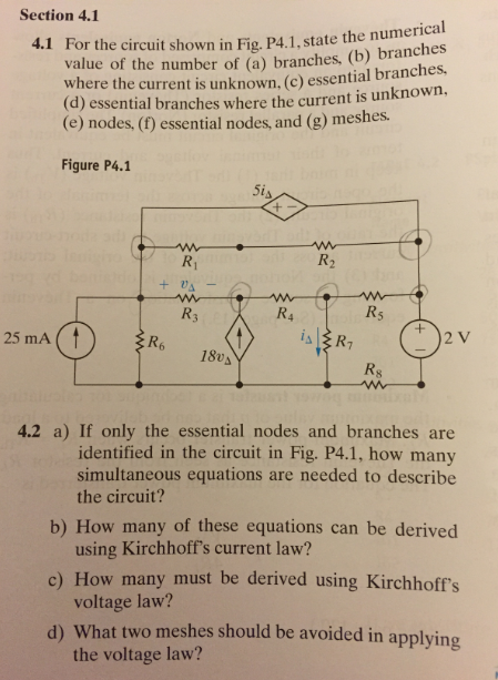 Section 4.1 4.1 For the circuit shown in Fig. | Chegg.com