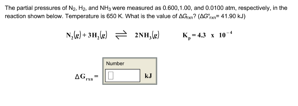 Solved The partial pressures of N_2, H_2, and NH_3 were | Chegg.com