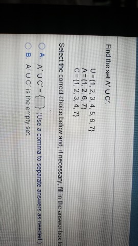 Solved Find the set AUB. U (1, 2, 3, 4, 5, 6, 7, 8, 9, 10) A | Chegg.com