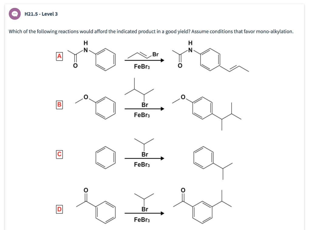 Solved Which of the following reactions would afford the | Chegg.com