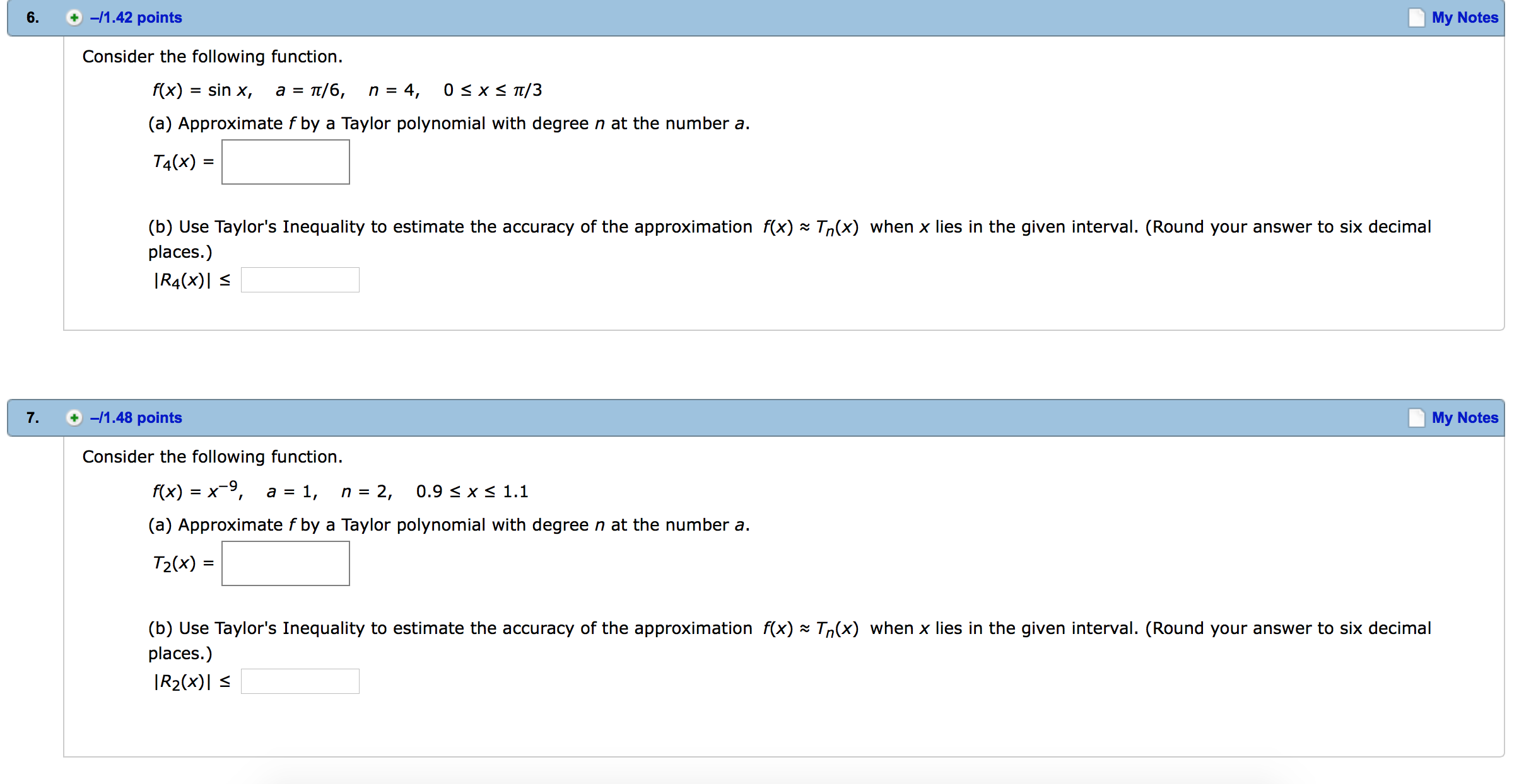 Solved Consider the following function. f(x) = sin x, a = | Chegg.com