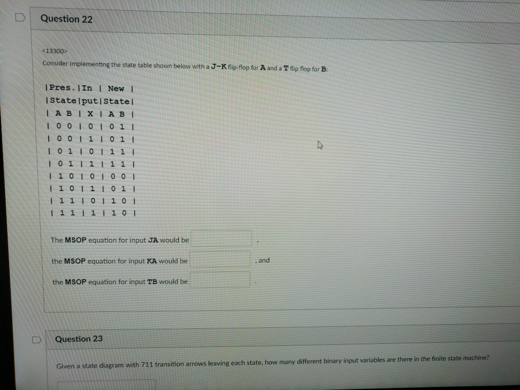 Solved Consider implementing the state table shown below | Chegg.com