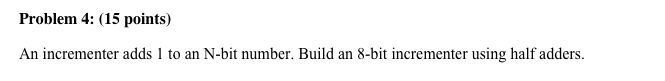 Solved An incrementer adds 1 to an N-bit number. Build an | Chegg.com