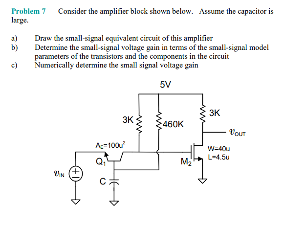 Solved Draw the small-signal equivalent circuit of this | Chegg.com