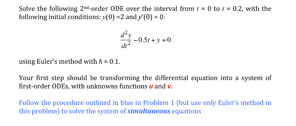 Solved Solve the following 2nd-order ODE over the interval | Chegg.com