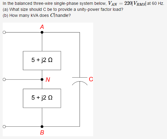 Solved In the balanced three-wire single-phase system below, | Chegg.com