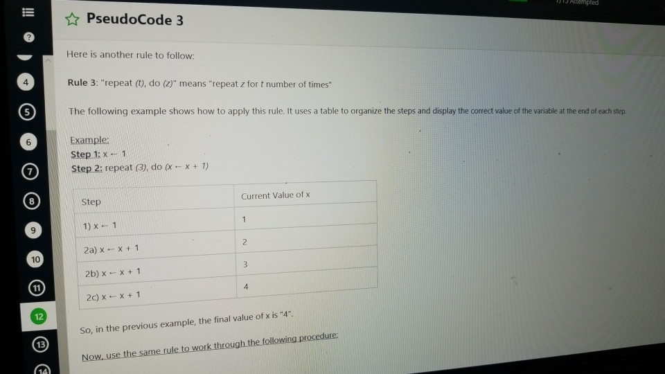 Solved ☆ Pseudocode 6 Using Rules 1,2, and 3 from the | Chegg.com