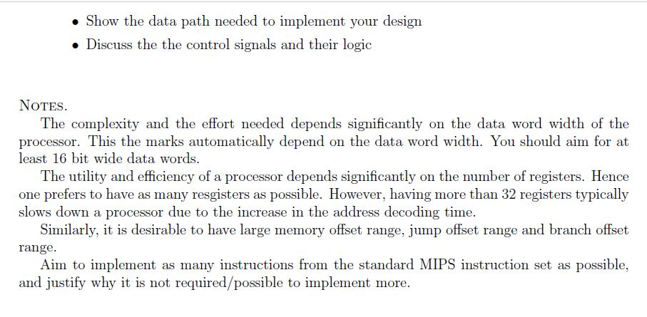 Solved PROBLEM. 1. Design the instruction set architecture | Chegg.com