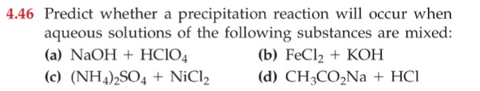 Solved Predict whether a precipitation reaction will occur | Chegg.com