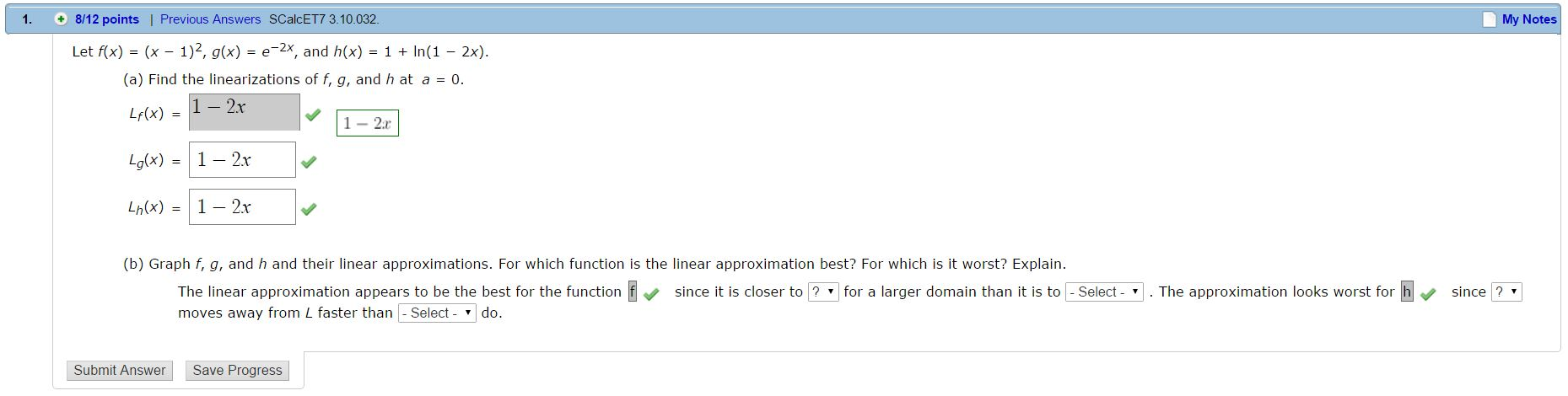 Solved 8 12 Points Previous Answers Scalcet7 3 10 032 Let