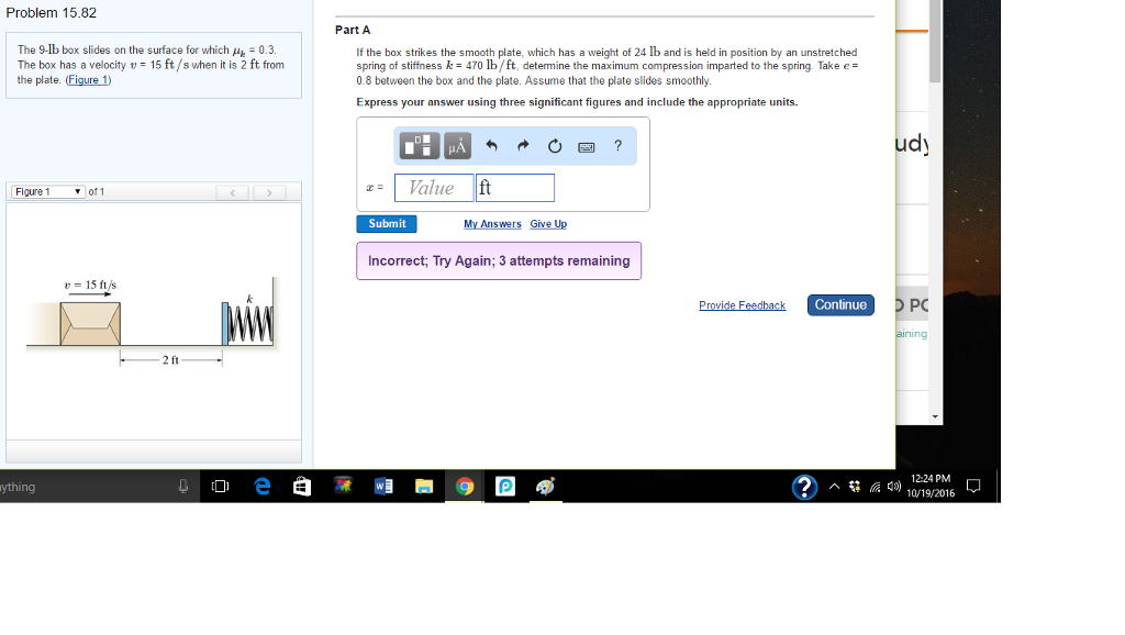Solved The 9-lb box slides on the surface for which mu_k = | Chegg.com