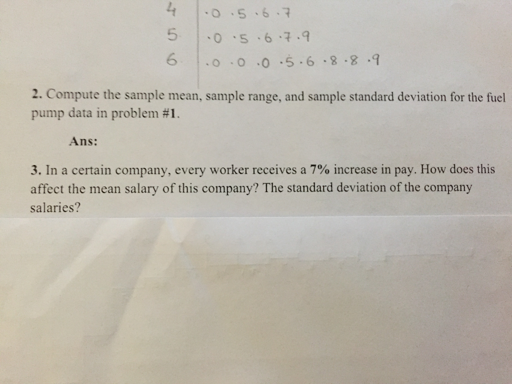 Solved Compute the sample mean, sample range, and sample | Chegg.com