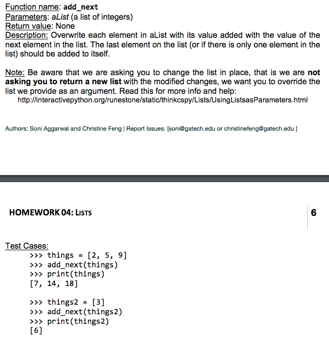 Solved Function Name Addnext Parameters Alist A List Of