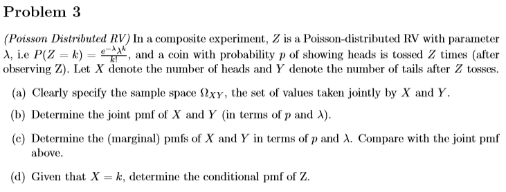 Solved In a composite experiment, Z is a Poisson-distributed | Chegg.com