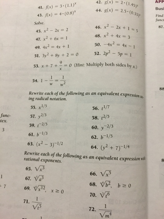 Solved Rewrite each of the following as an equivalent | Chegg.com