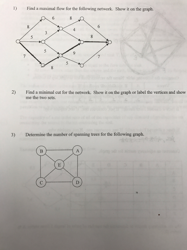 Solved Find a maximal flow for the following network. Show | Chegg.com