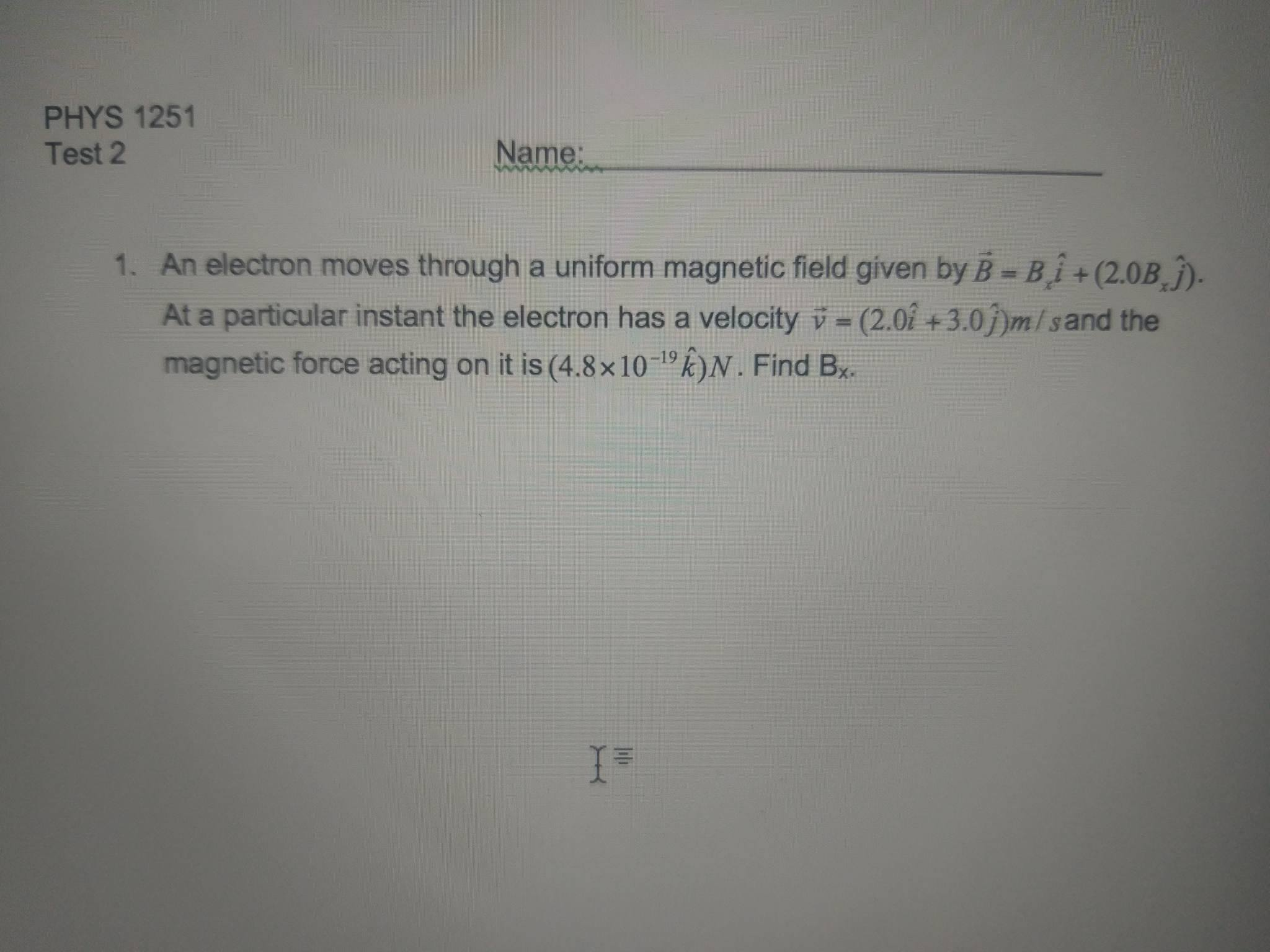 Solved An electron moves through a uniform magnetic field | Chegg.com