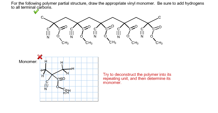 Solved For the following polymer partial structure, draw the | Chegg.com
