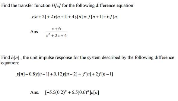 Solved Find the transfer function H[z] for the following | Chegg.com