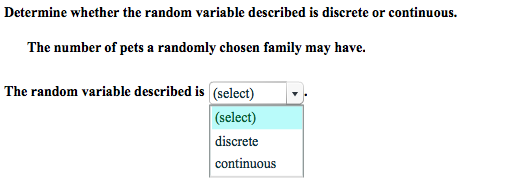 Solved Determine whether the random variable described is | Chegg.com Solved Determine whether the random variable described is | Chegg.com