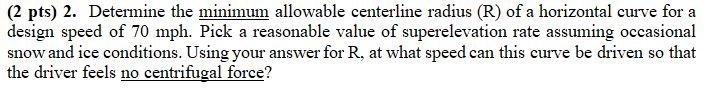 Solved (2 pts) 2. Determine the minimum allowable centerline | Chegg.com