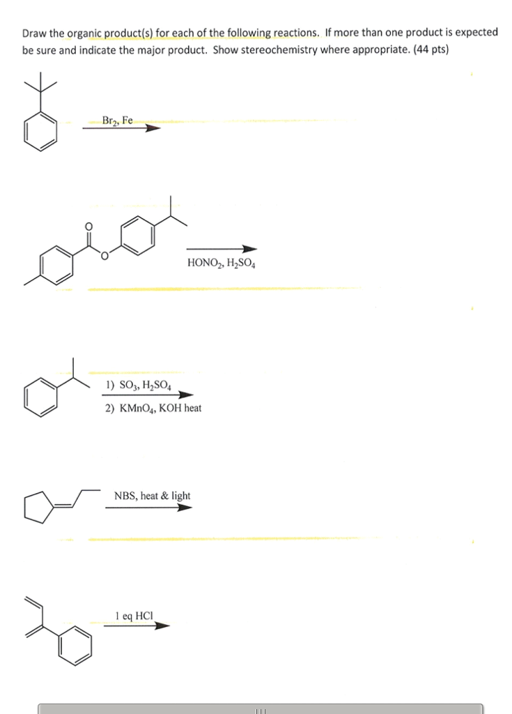 Solved Draw the organic products for each of the following | Chegg.com