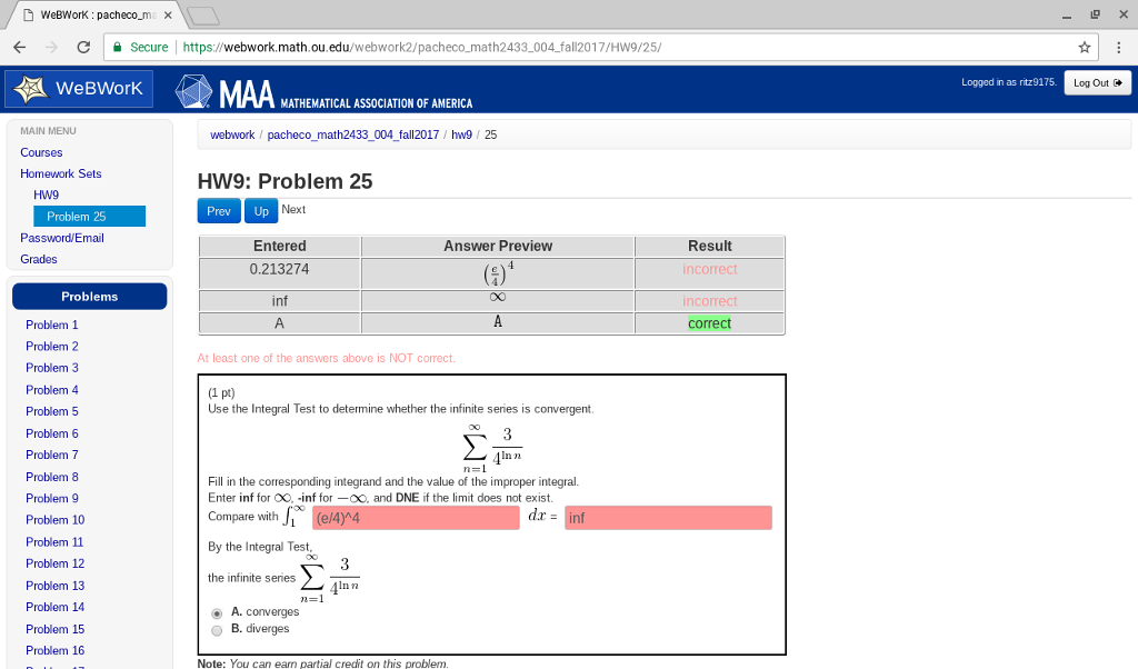 Solved Use The Integral Test To Determine Whether The