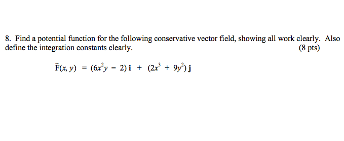 Solved Find a potential function for the following | Chegg.com