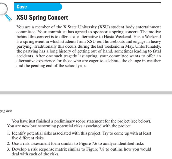 Chapter 7 Managing Risk Read Chapter, read | Chegg.com