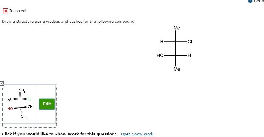 Solved Draw A Structure Using Wedges And Dashes For The