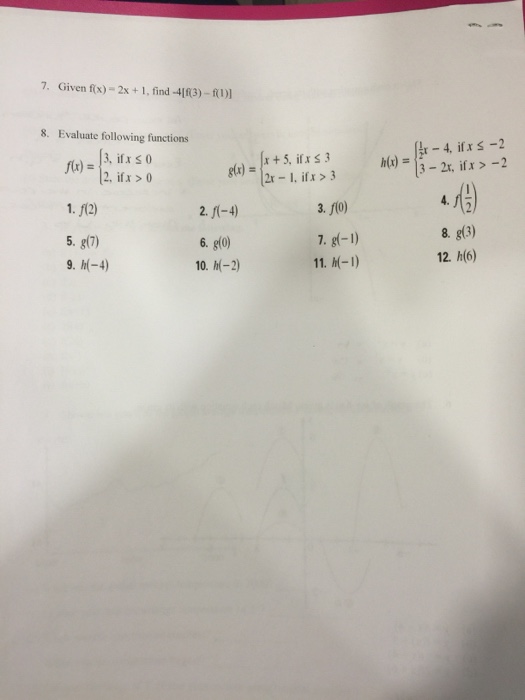 Solved Given f(x)- 2x 1, find -4[f(3)-f(l)] Evaluate | Chegg.com