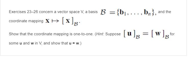 Solved Exercises 23-26 concern a vector space V, a basis | Chegg.com