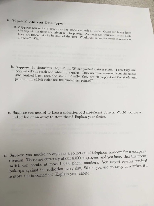 Solved Suppose you write a program that models a deck of | Chegg.com