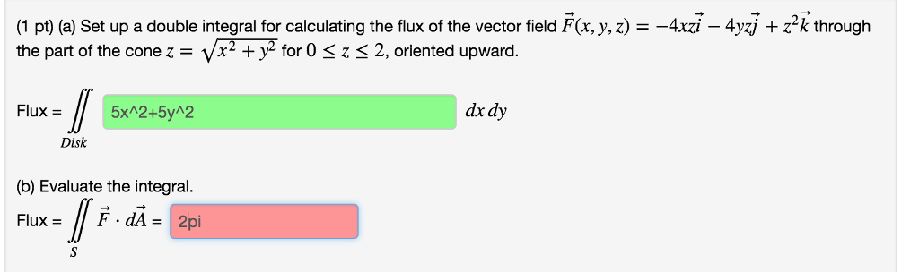 Solved (1 pt) (a) Set up a double integral for calculating | Chegg.com