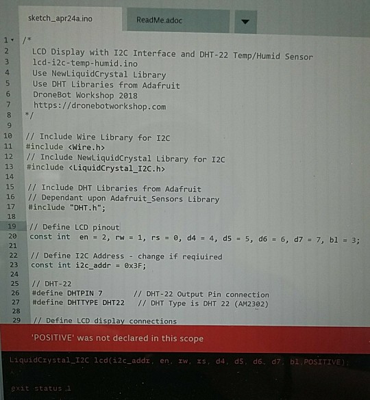 Solved sketch_apr24a.ino ReadMe.adoc and Temp/Humid 2 LCD | Chegg.com