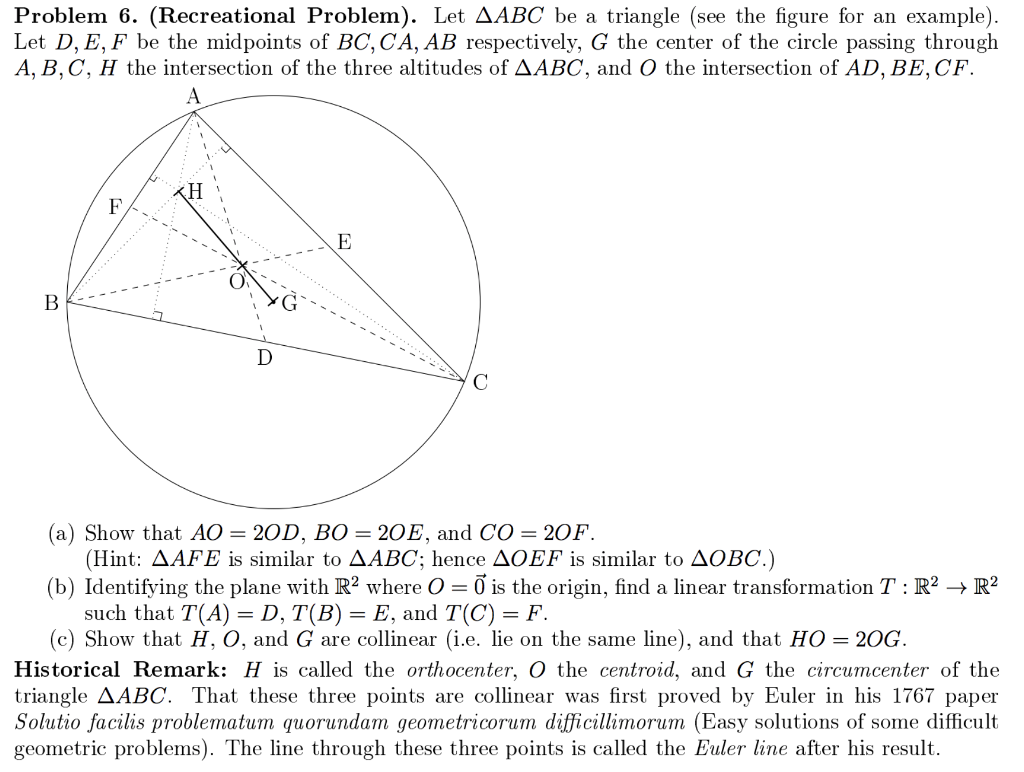 Solved Problem 6. (Recreational Problem). Let AABC be a | Chegg.com Solved Problem 6. (Recreational Problem). Let AABC be a | Chegg.com