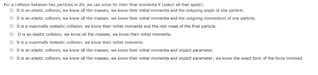 Solved For a collision between two particles in 2D, we can | Chegg.com