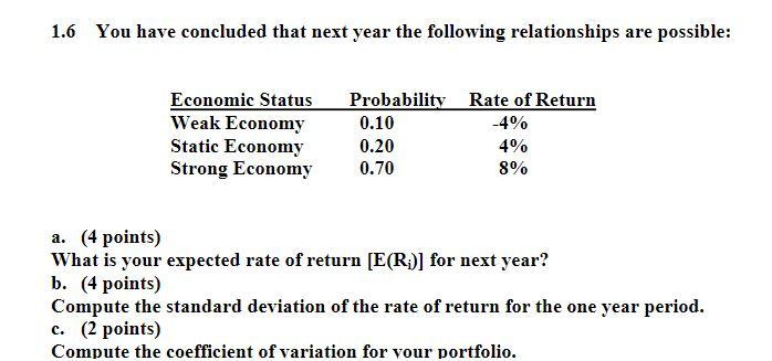 Solved You have concluded that next year the following | Chegg.com